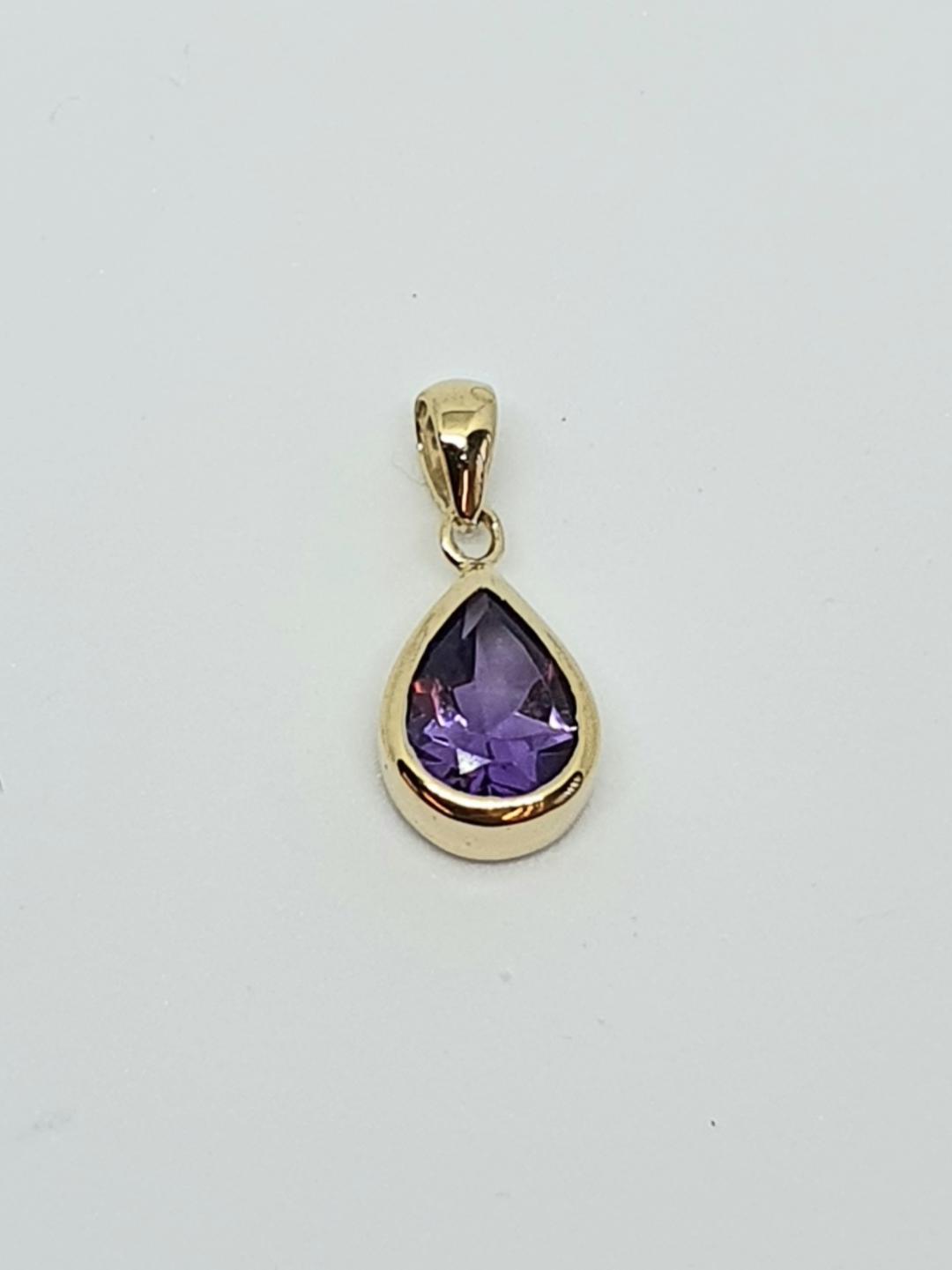9ct Gold Amethyst Pendant GP1148AM P.T.Miles Jewellers